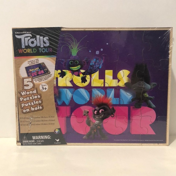 Cardinal Industries | Toys | Dreamworks Trolls World Tour 5 Wood ...